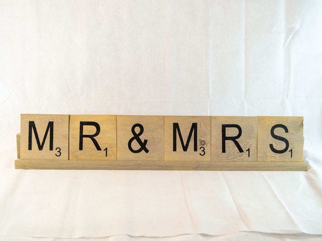 Light - Mr & Mrs - Scrabble | Northumberland Event Rentals